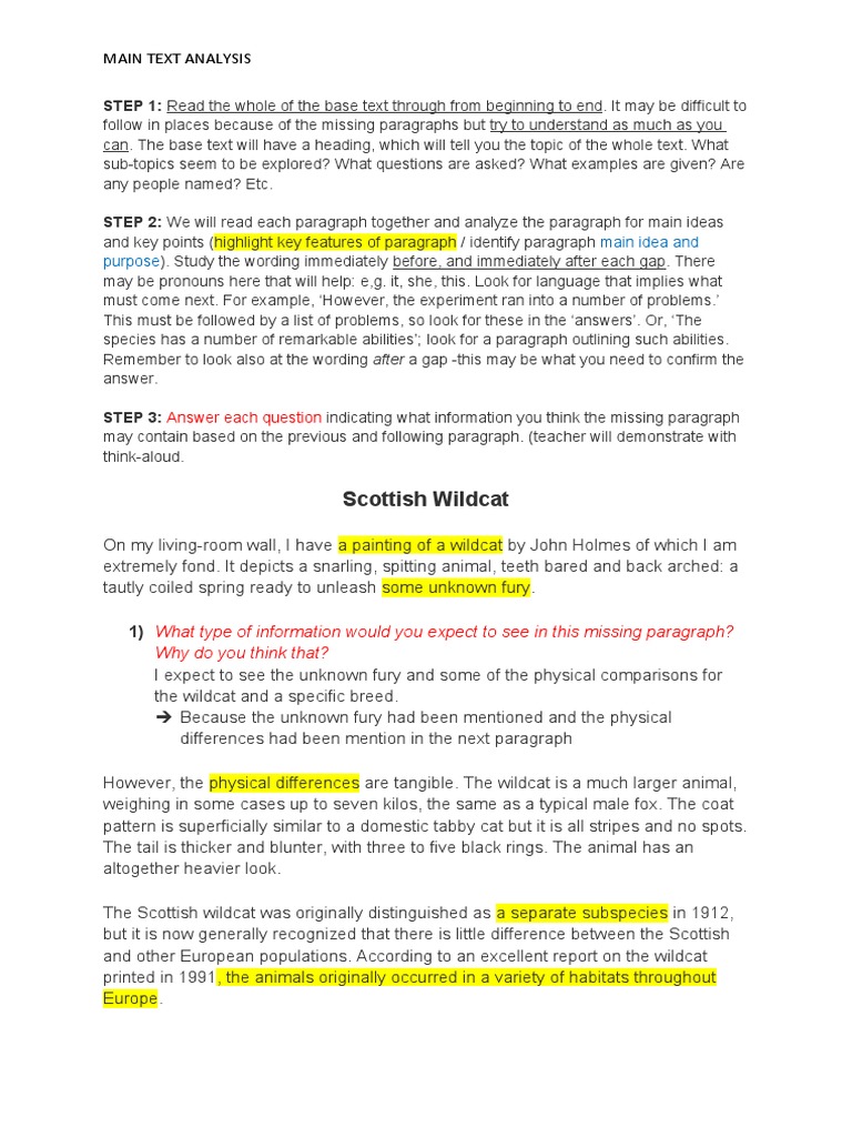 Unit 8 - Class 3.1a - CAE Reading Gapped Text - Main Text Analysis ...