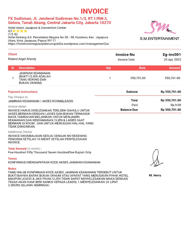 Invoice Eg Inv001 | PDF