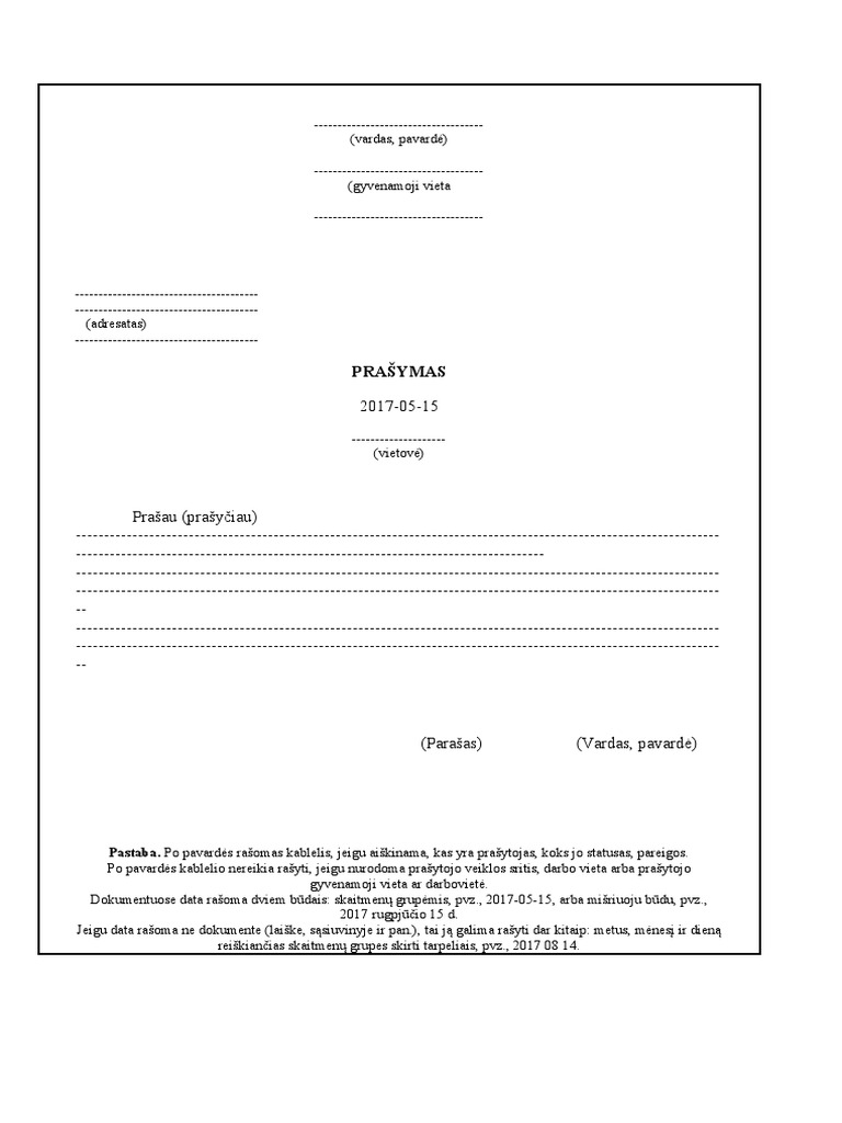 prašymas | PDF