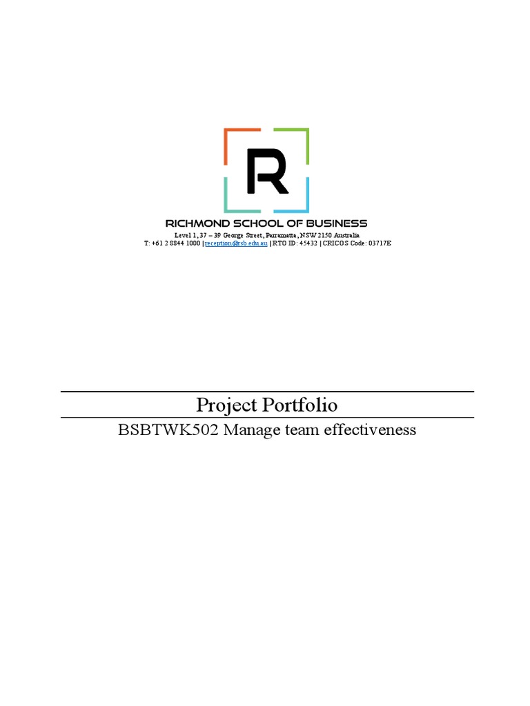 BSBTWK502 Project Portfolio | PDF | Brainstorming | Communication