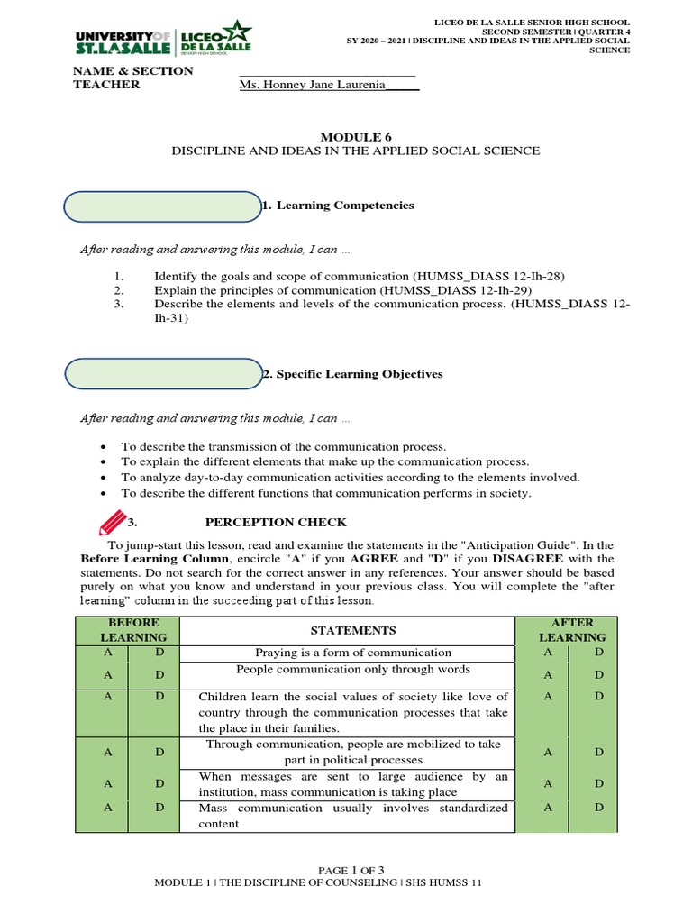 DIASS WEEK 6 MODULE - Communication | PDF | Communication | Computer ...