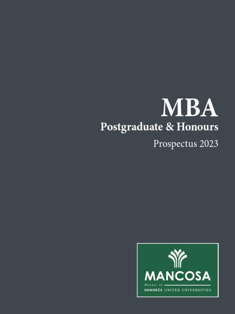 Mancosa MBA 2023 | PDF
