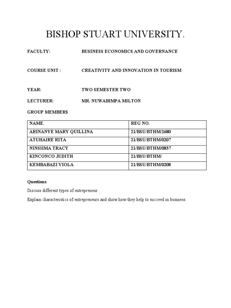 Bishop Stuart University | PDF | Entrepreneurship | Startup Company