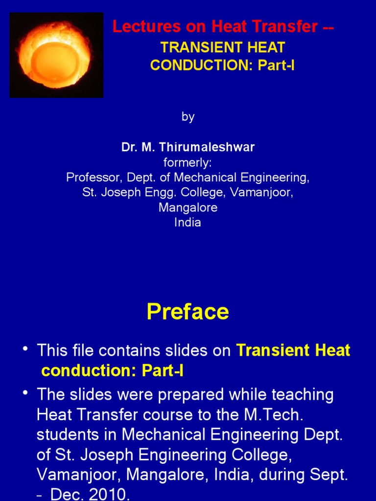 Transient Heat Conduction Part I 160902152712 | PDF | Thermal ...