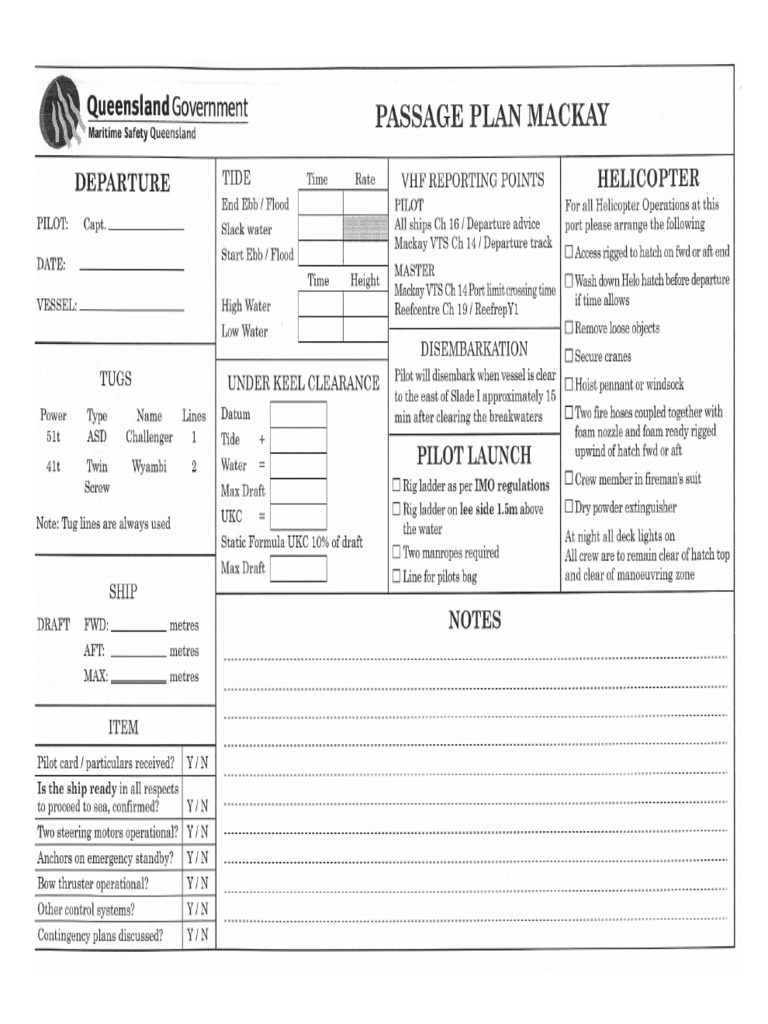 Mackay Pilotage Passage Plan | PDF