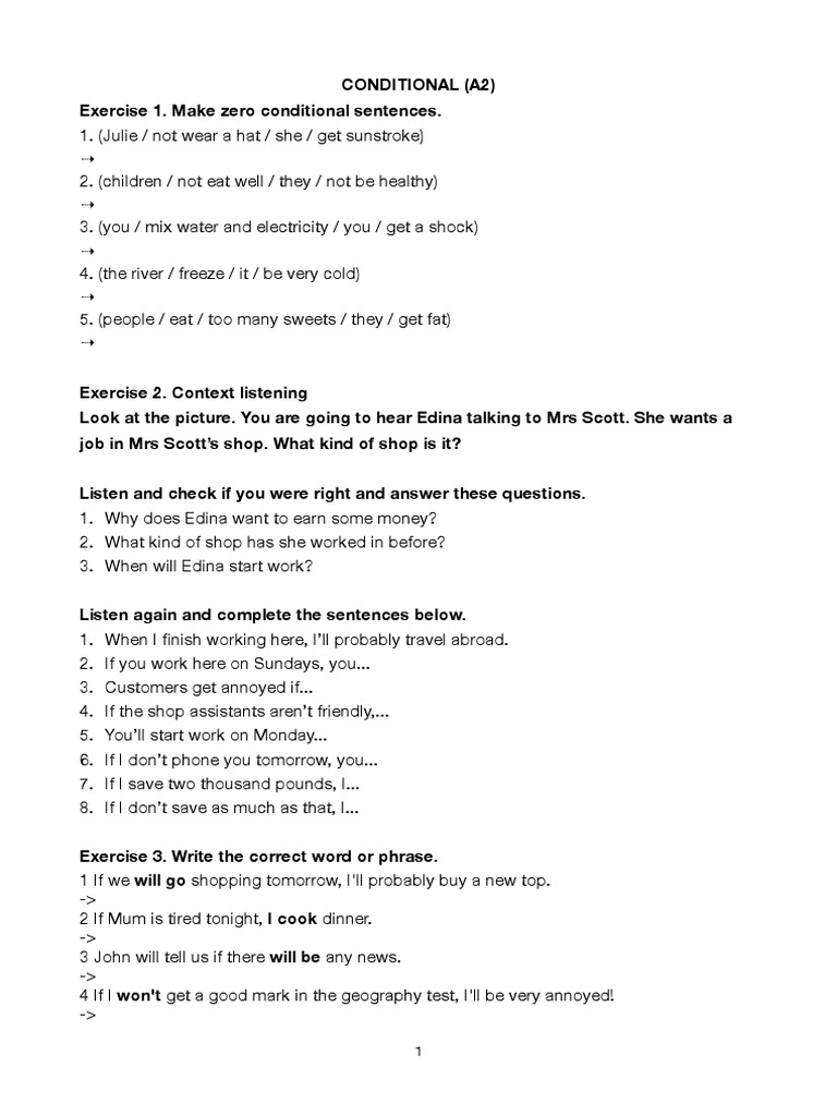 Conditional A2 | PDF