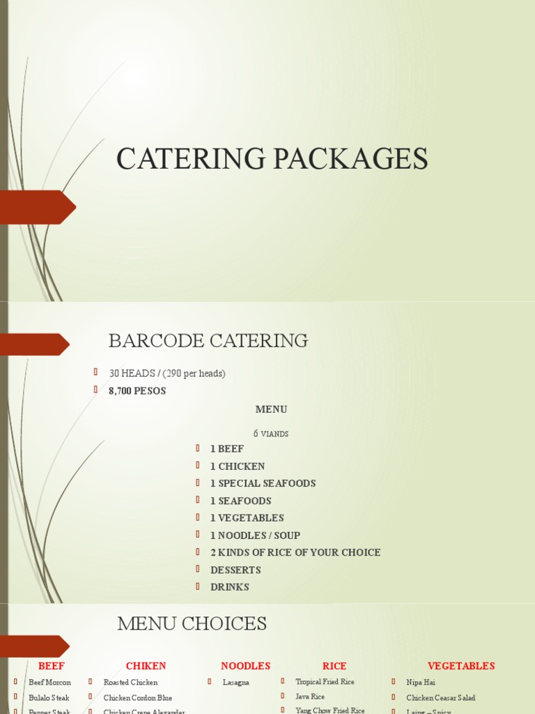Catering Packages | PDF | Foods | Cuisine