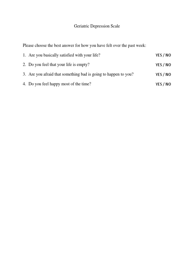 Assessing Geriatric Depression: A Comprehensive Review of the Geriatric ...