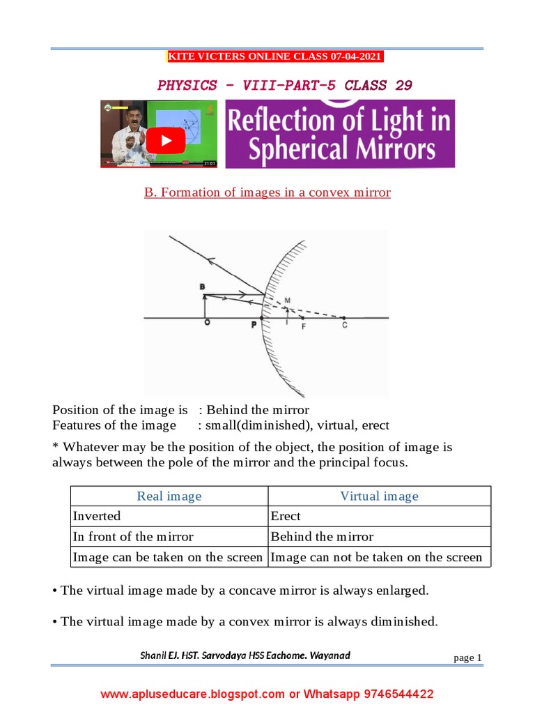A+ Blog-Class-8-First Bell-Physics-Chapter-5-Class-29-Notes (Em) | PDF ...