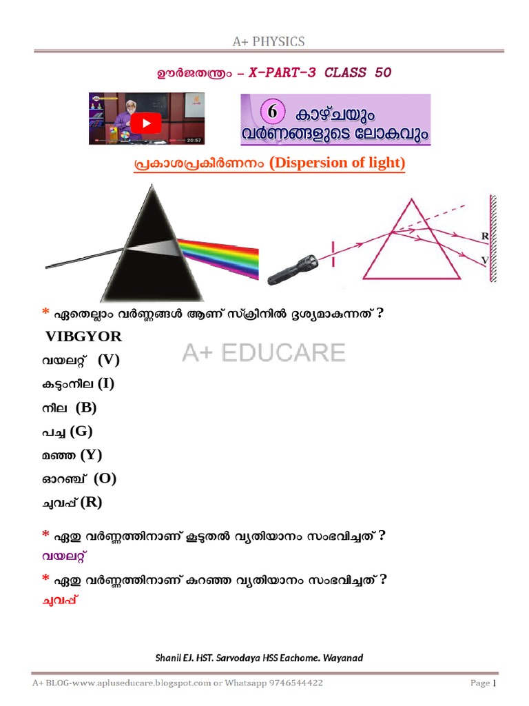 A+ Blog-Sslc-First Bell-Physics-Chapter-6-Notes-Class-50-Mm | PDF