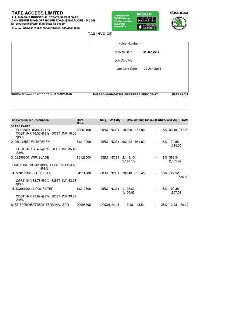 Service Invoice | PDF | Trade | Taxation