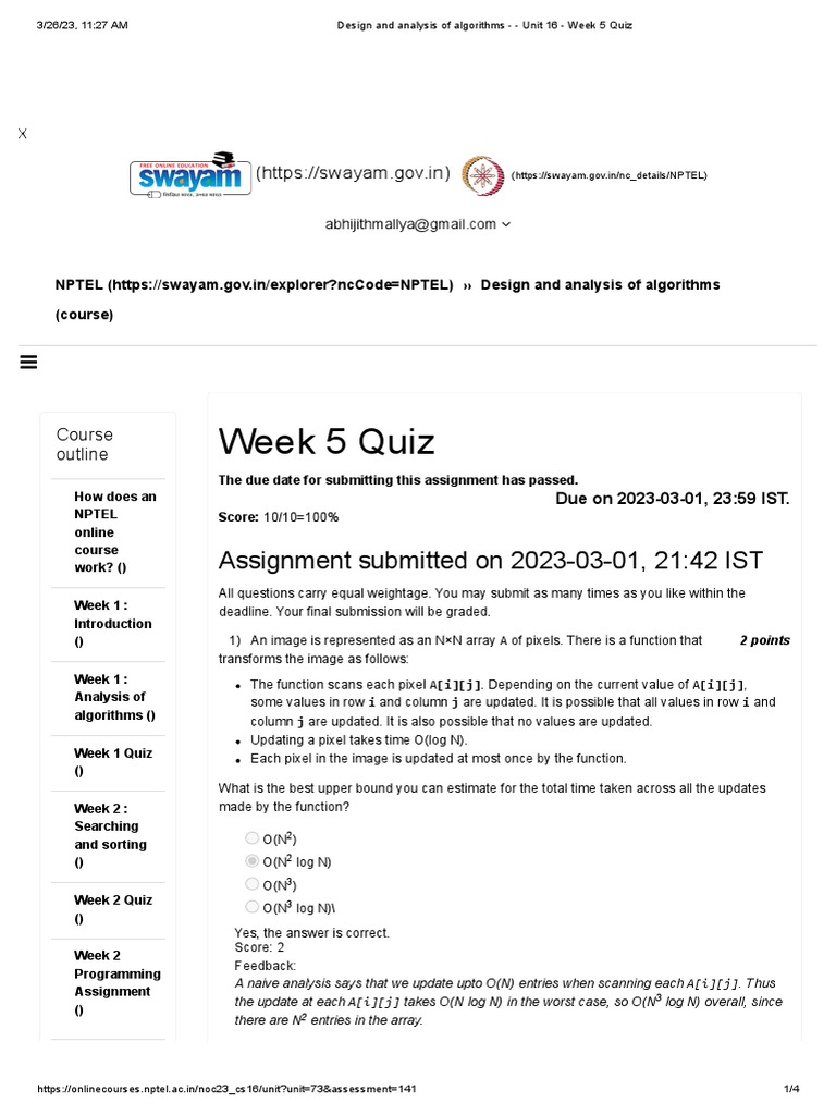 Week 5 | Download Free PDF | Algorithms And Data Structures | Theoretical Computer Science