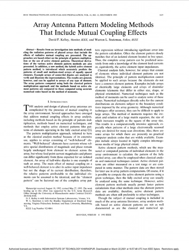 Array Antenna Pattern Modeling Methods That Include Mutual Coupling