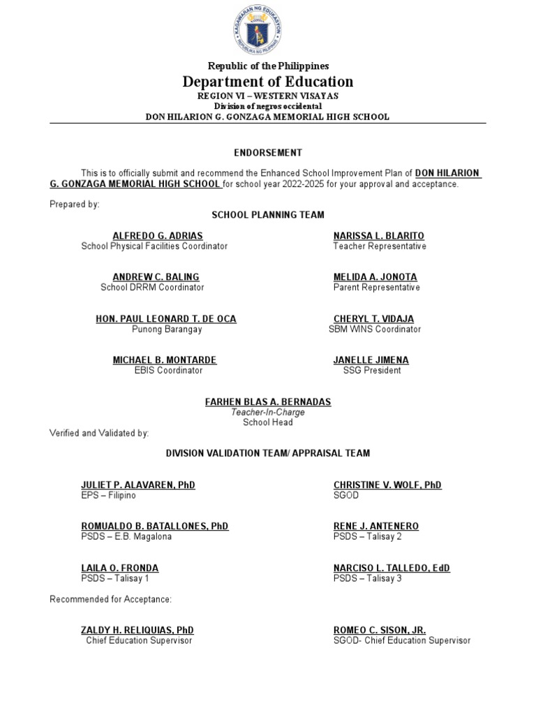 Endorsement (ESIP) | PDF | Philippines