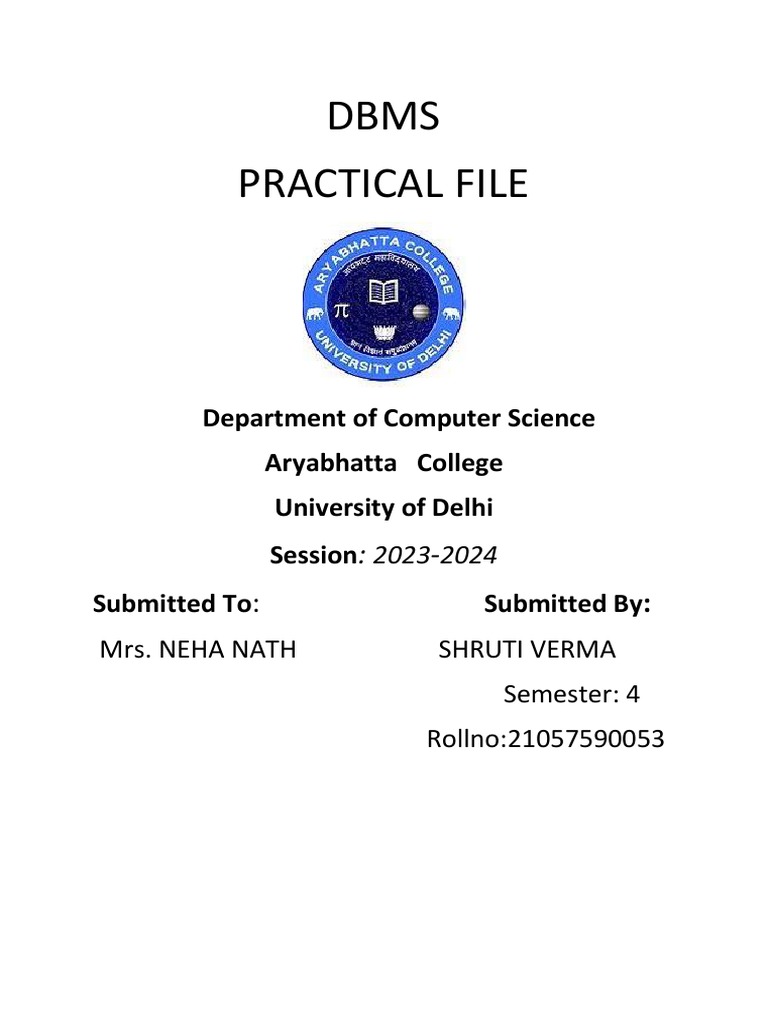 Shruti Verma DBMS Practical Assignment | PDF | Salary | Databases Shruti Verma DBMS Practical Assignment | PDF | Salary | Databases