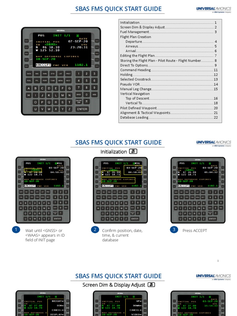 SBAS FMS Quick Start Guide | PDF