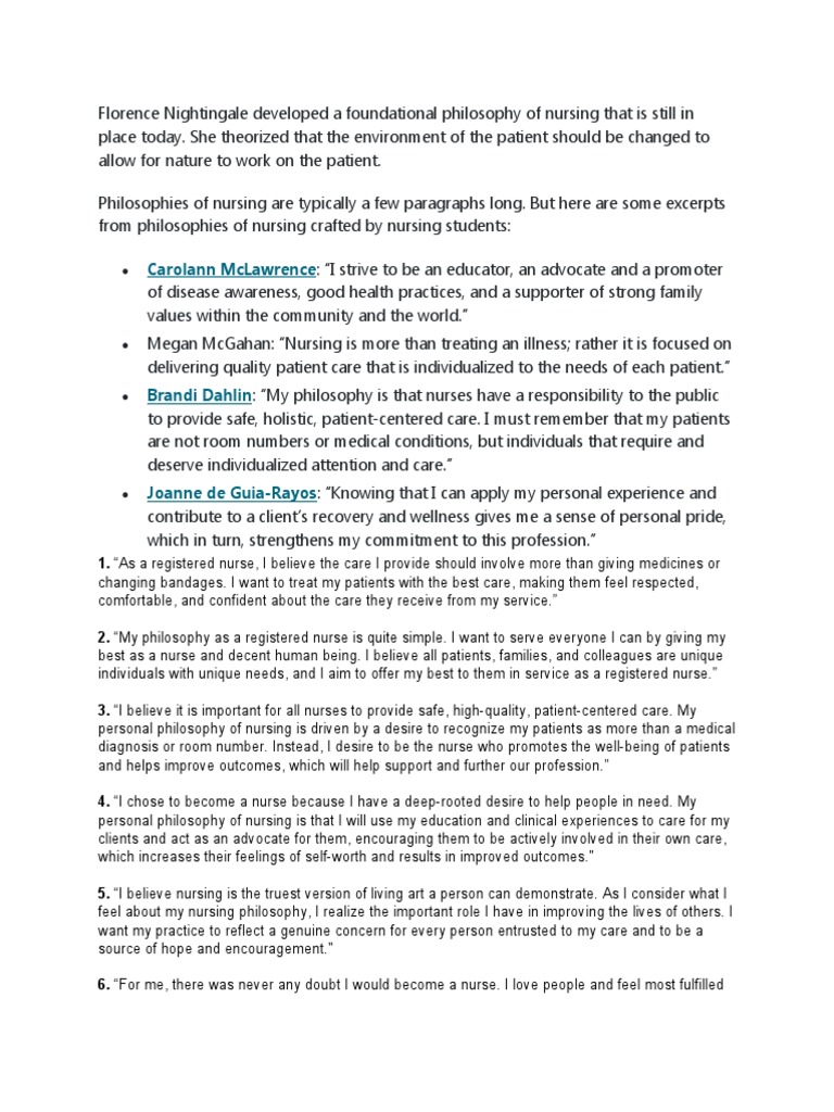 Nursing Philosophy 2 | PDF | Nursing | Patient