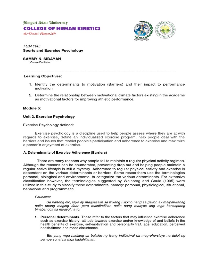 2022 Module5 FSM106 Exercise Psych | PDF