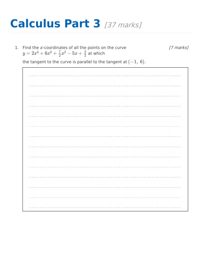 Calculus Part 3 Pdf Maxima And Minima Tangent