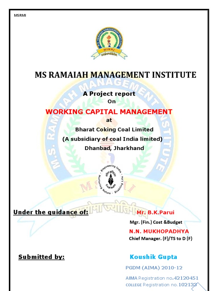Working Capital Project | PDF | Working Capital | Coke (Fuel)