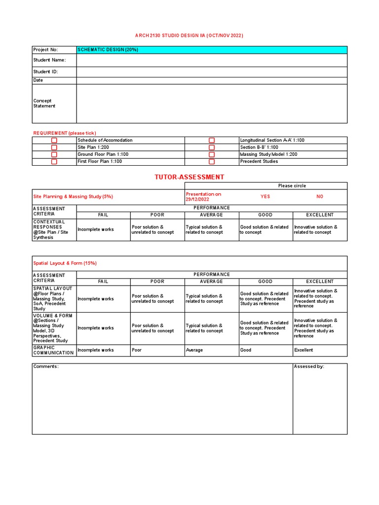 ARCH 2130 Schematic Design Project Guide | PDF