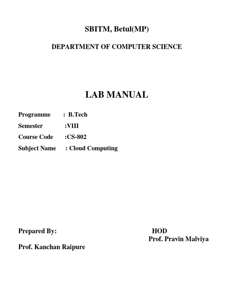 Lab-Manual-Cloud-Computing (CC) | PDF