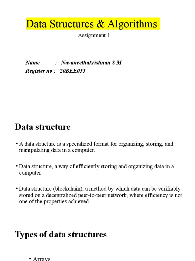 Data Structures & Algorithms: Assignment 1 | Download Free PDF | Table (Database) | Databases
