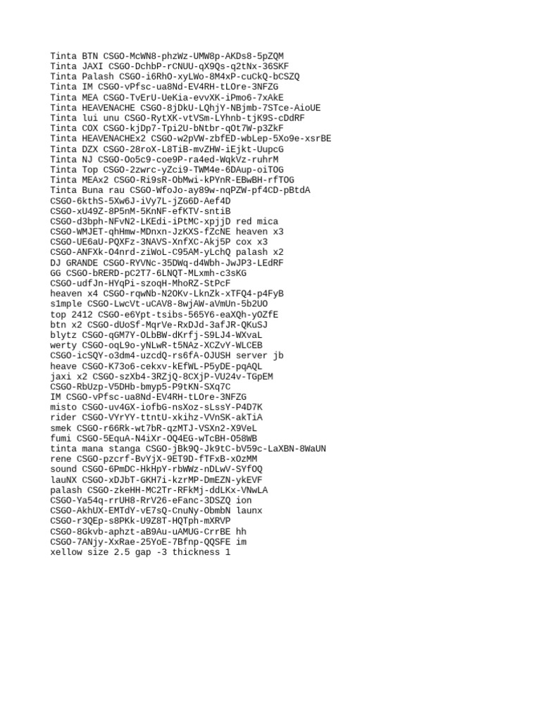 CSGO Tinta Codes Collection | PDF