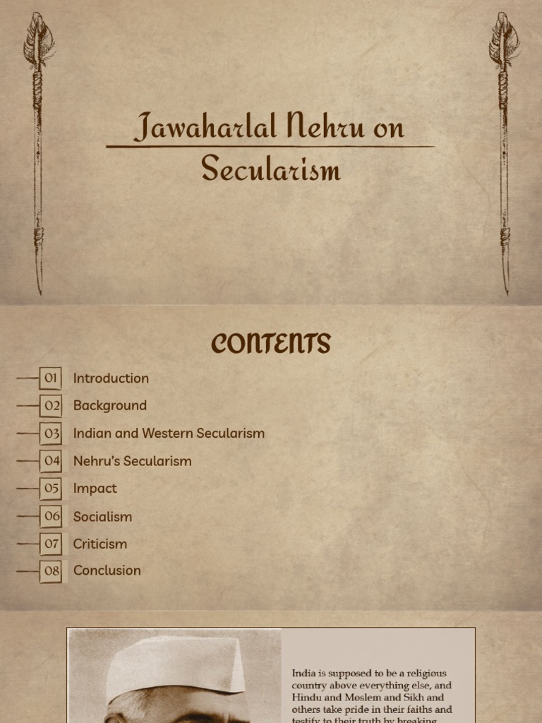 Jawaharlal Nehru's Views on Secularism and Its Relevance | PDF ...