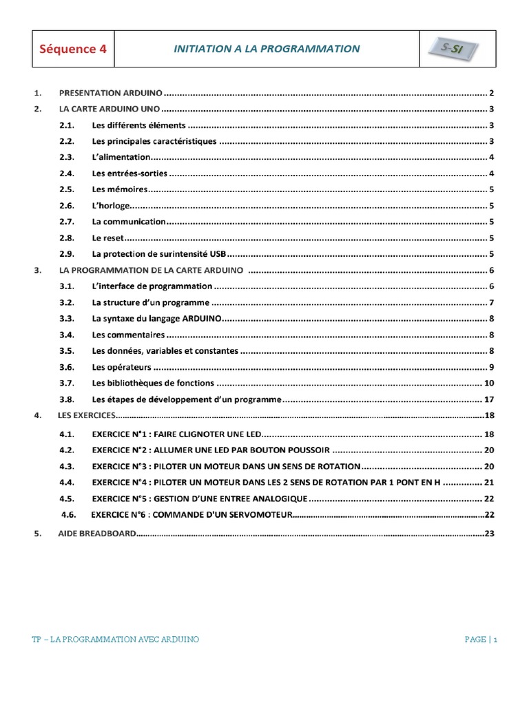 Seq4 - 4 TP Arduino | PDF | Ordinateurs