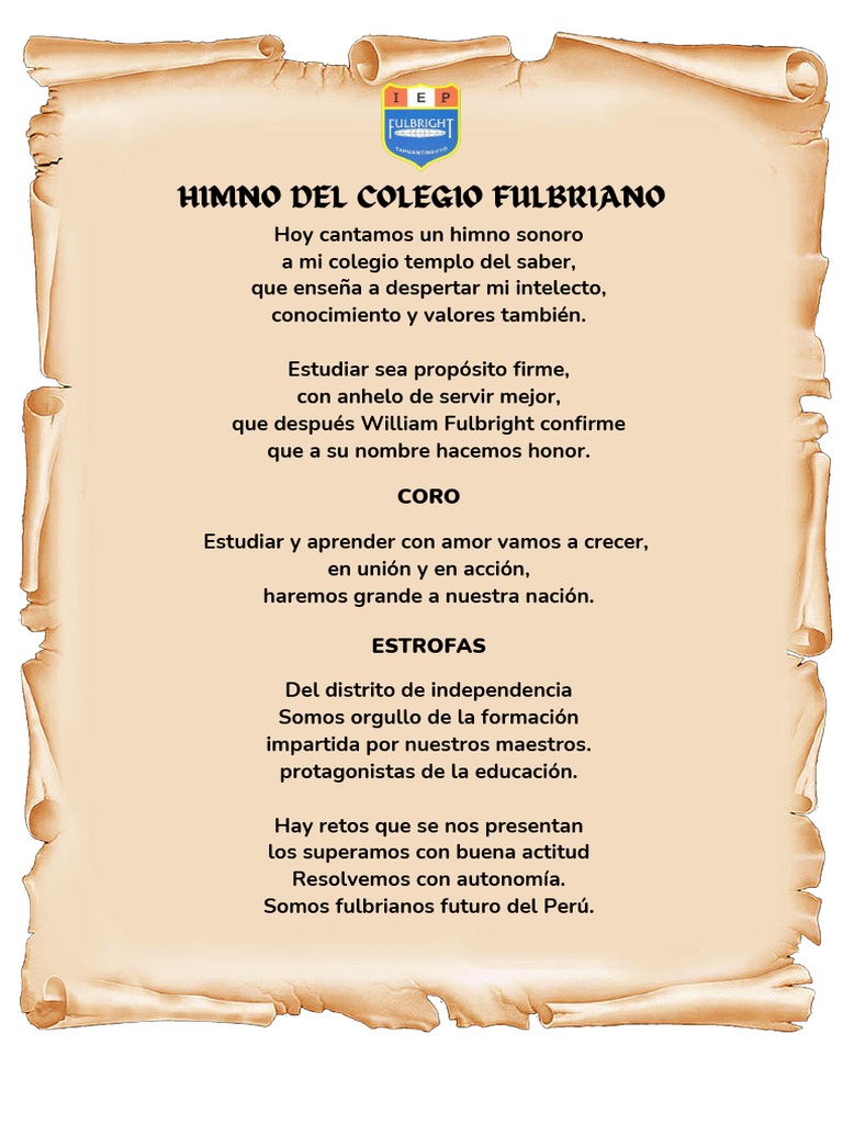 Himno Del Colegio Fulbriano | PDF