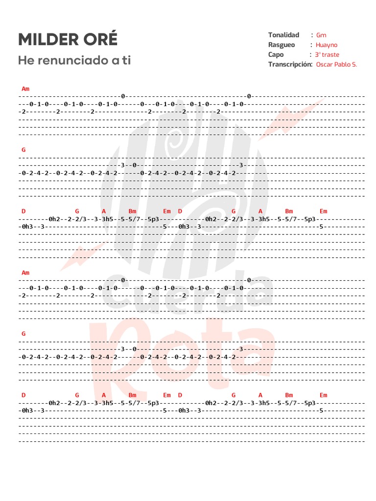 MILDER ORÉ He Renunciado A Ti | PDF