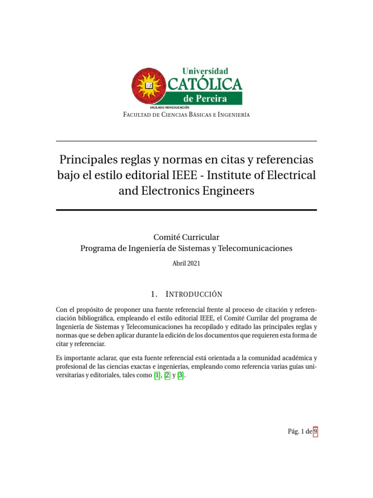 Guía de Citas IEEE para Ingeniería | PDF | Tecnología