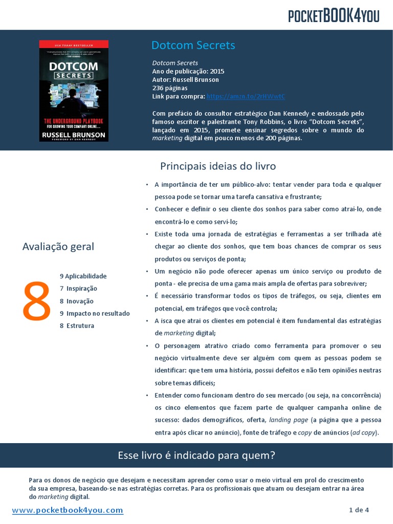 Dotcom Secrets - Russell Brunson | PDF | Marketing | Publicidade Dotcom Secrets - Russell Brunson | PDF | Marketing | Publicidade
