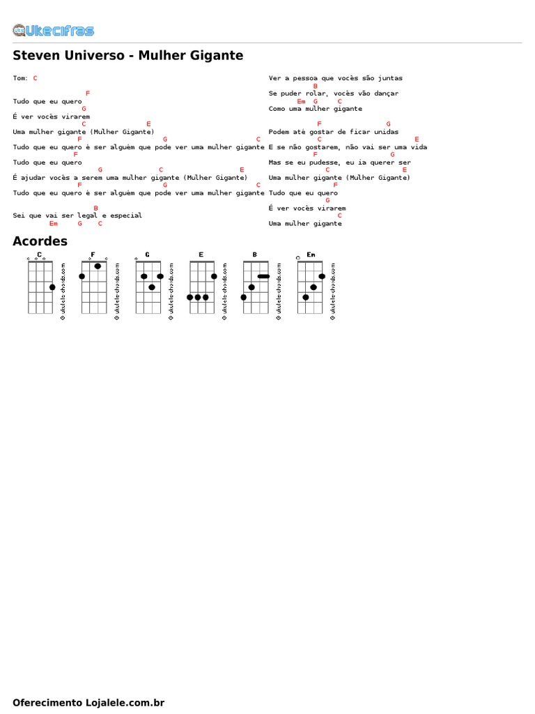 Steven Universo - Mulher Gigante (Uke Cifras) | PDF