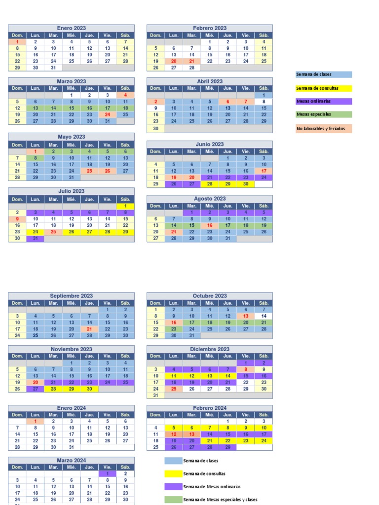 Calendario Academico 2023 2024 Nuevo | PDF