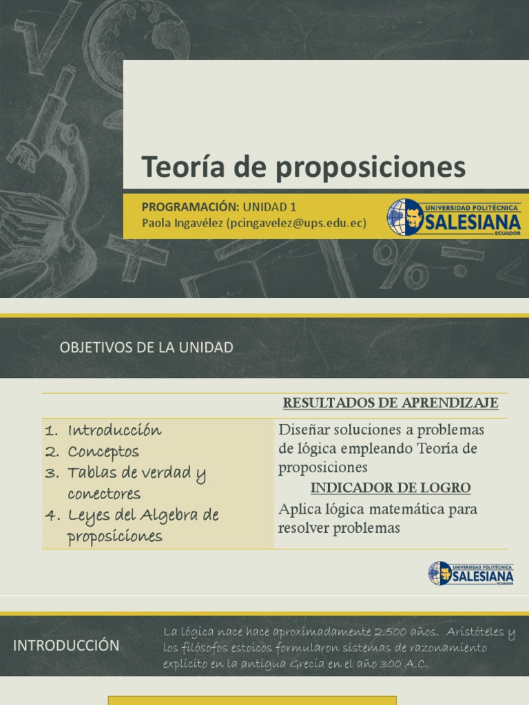Teoría de Proposiciones - F | PDF | Proposición | Lógica matemática