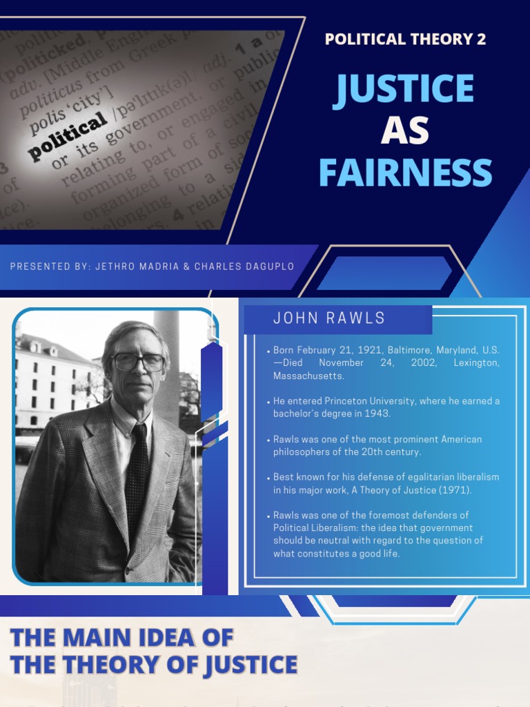 Justice as Fairness Explained | PDF | Politics