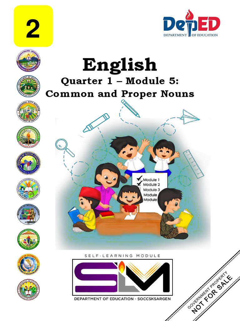 English 2 - Q1 - Mod5of8 - Common and Proper Nouns - v2 | PDF | Learning | Noun