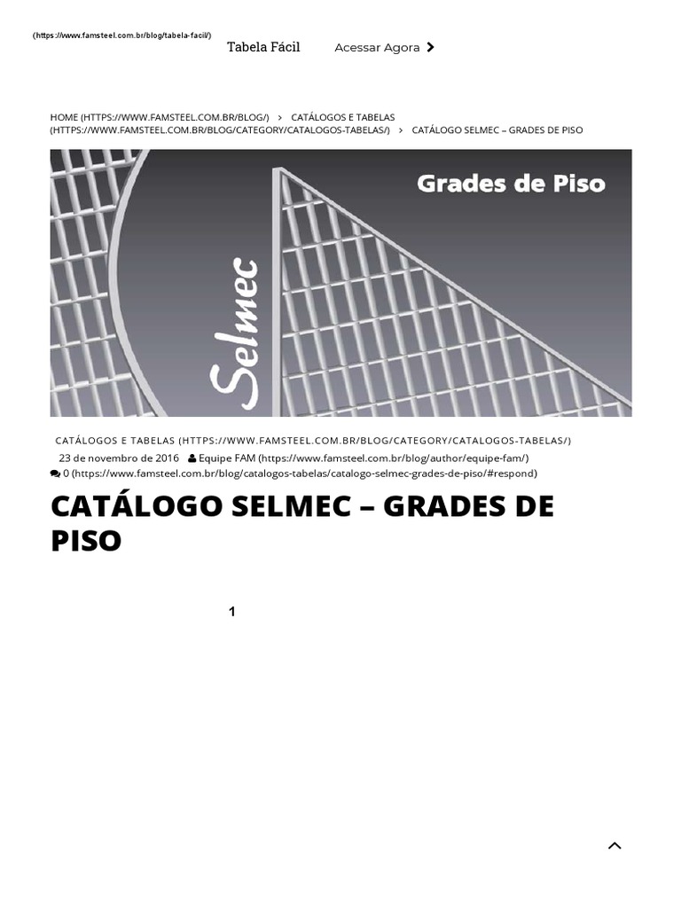 Catálogo Selmec - Grades de Piso | PDF