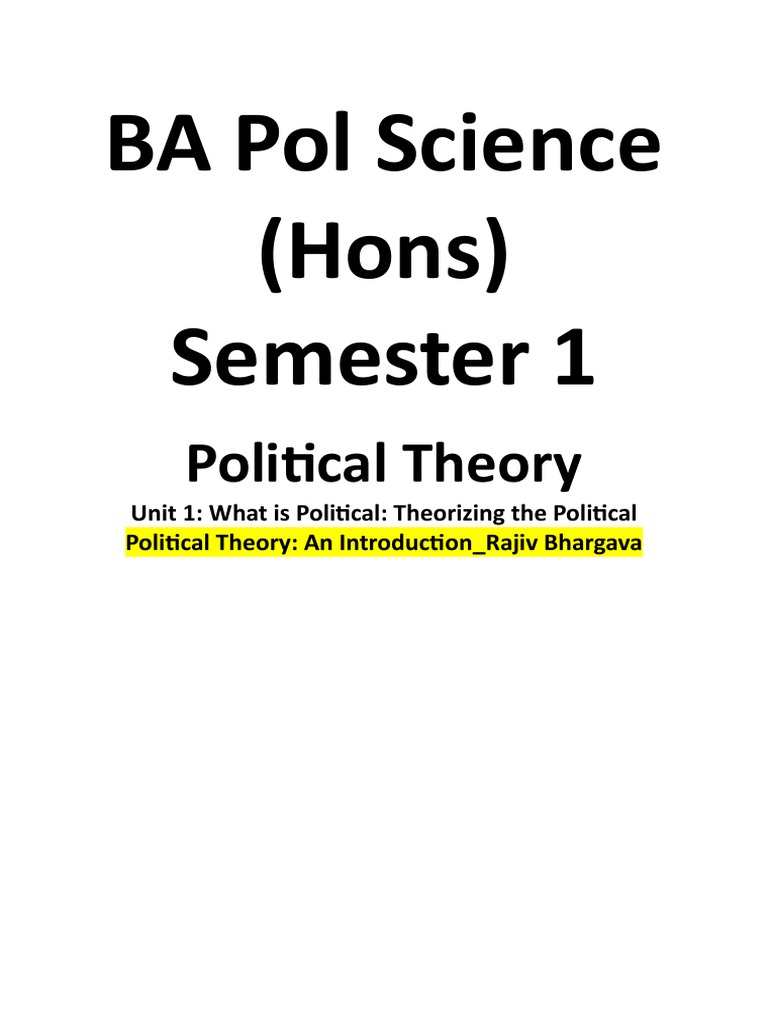 Political Theory - An Introduction - Rajiv Bhargava (BA Pol Science Sem ...