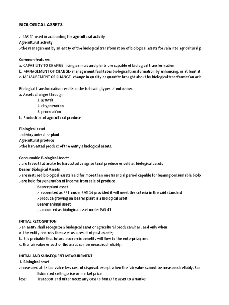 Biological Assets | PDF | Fair Value | Cost
