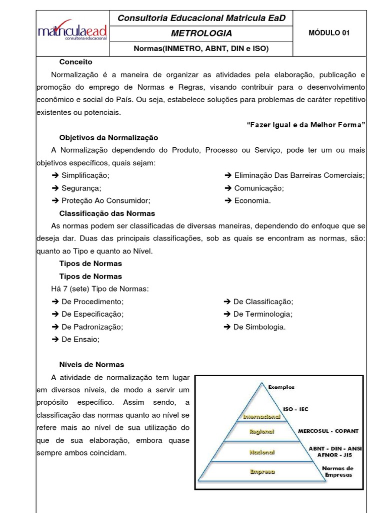 02 Normas INMETRO ABNT DIN ISO | PDF | Metrologia | Economias