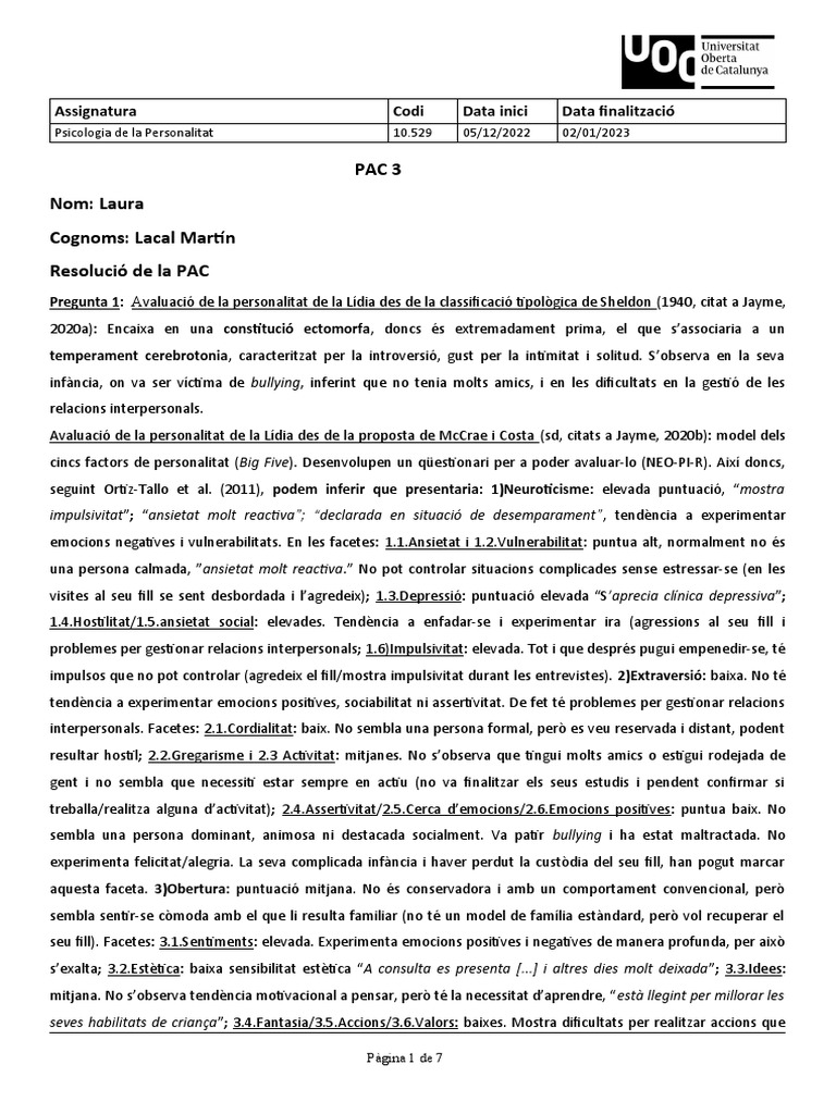 ESBORRANY PROVA RETALLADA Plantilla - Enviament - 2022 PAC3 | PDF