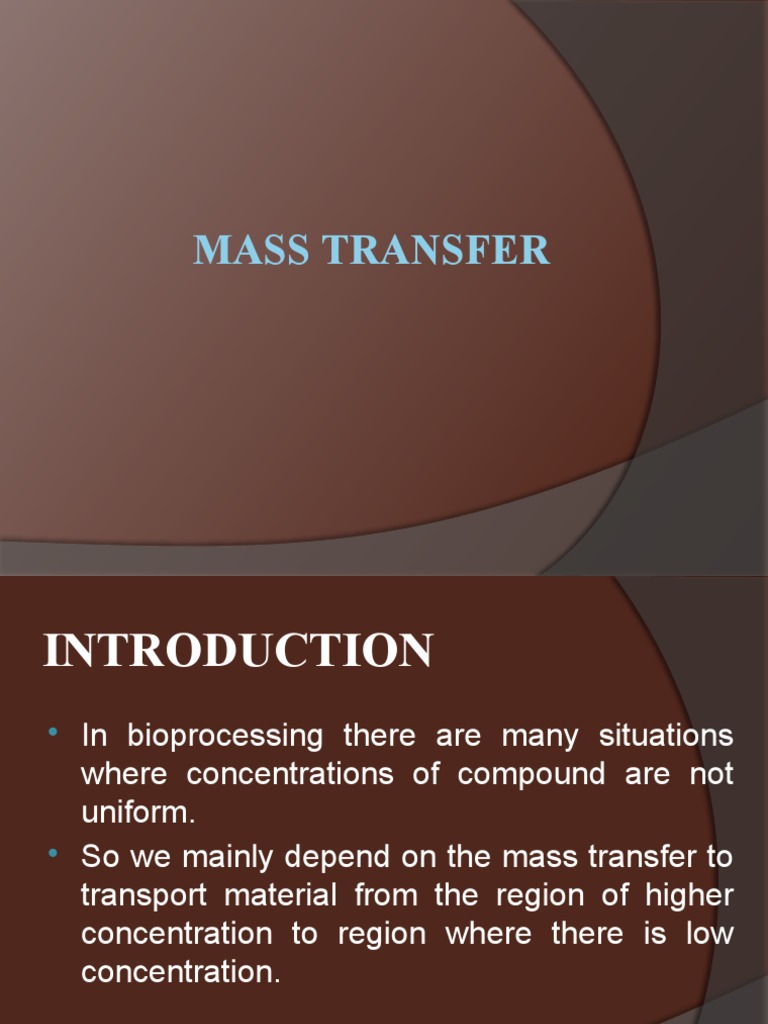 Mass Transfer | PDF | Diffusion | Continuum Mechanics