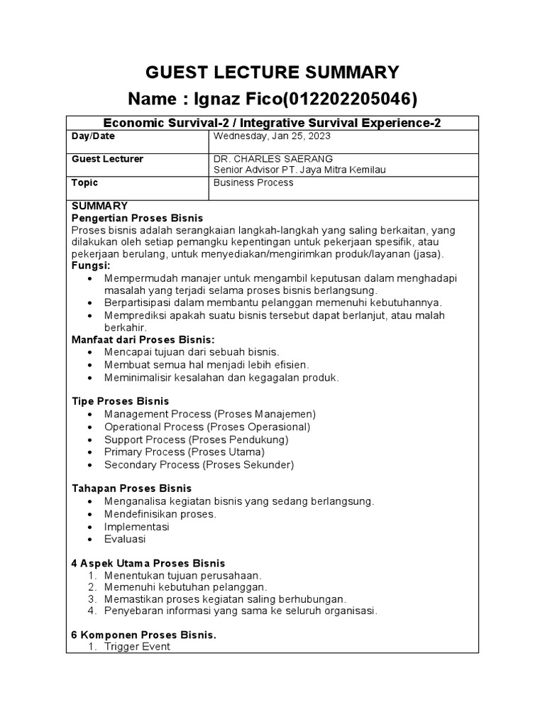 Guest Lecture Summary | PDF