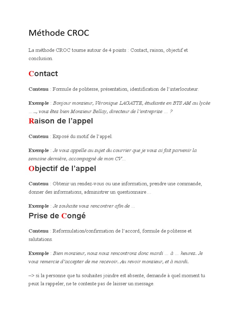 Méthode CROC Oralia | PDF