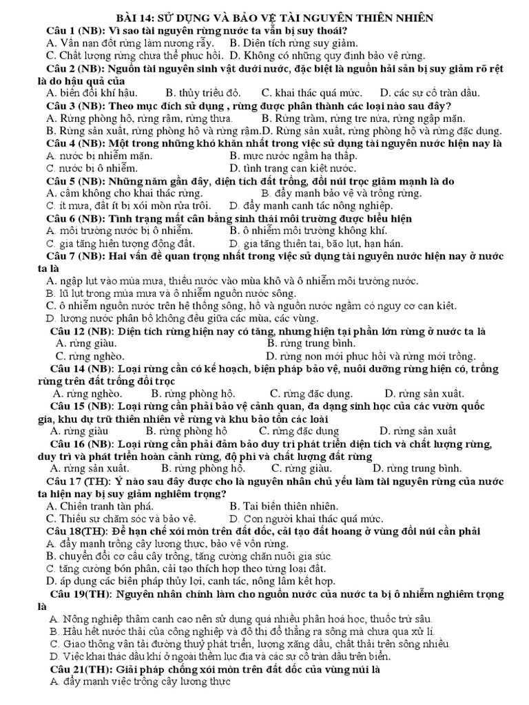 De Cuong On Tap Dia 12 Cuoi Ky 2 | PDF