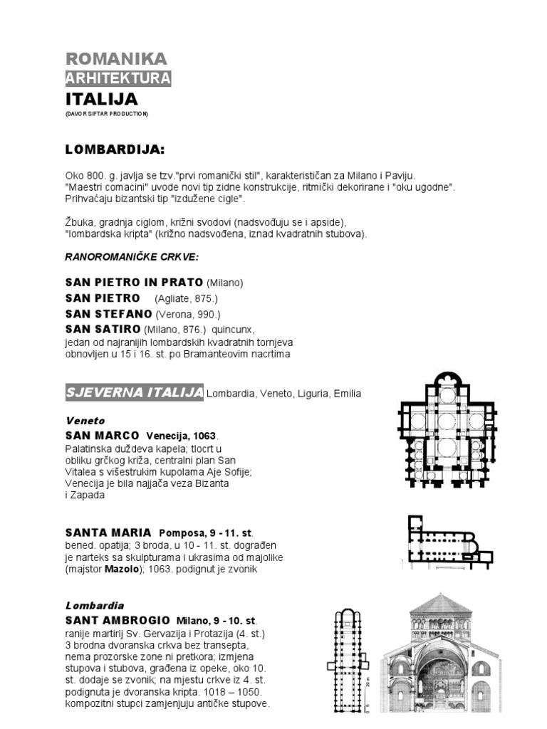 Romanika Arhitektura - Italija | PDF
