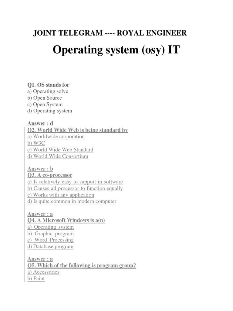 Operating System (Osy) IT 5I | PDF | Operating System | Microsoft Windows